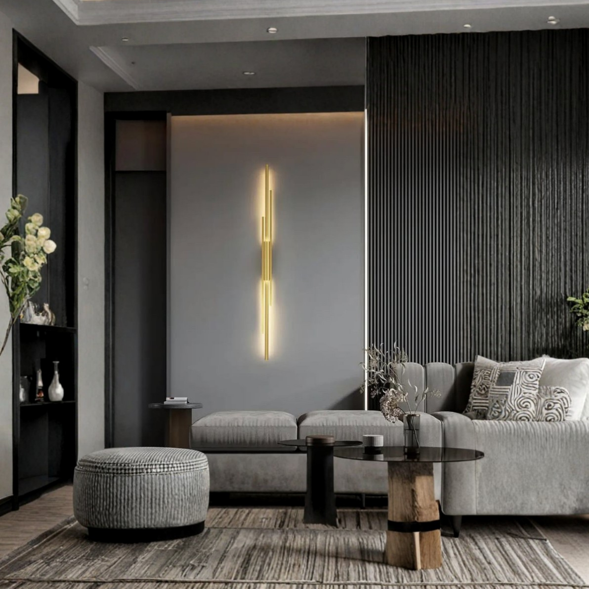 VERTICAL LINEAR BRASS LED WALL LIGHT | Daya Worldwide - Premium ...